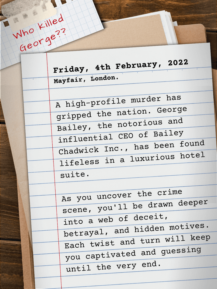 'Cold Case File' Date Night Game – A Twist Of Date