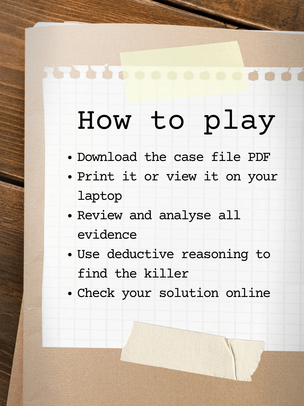 'Cold Case File' Date Night Game – A Twist Of Date