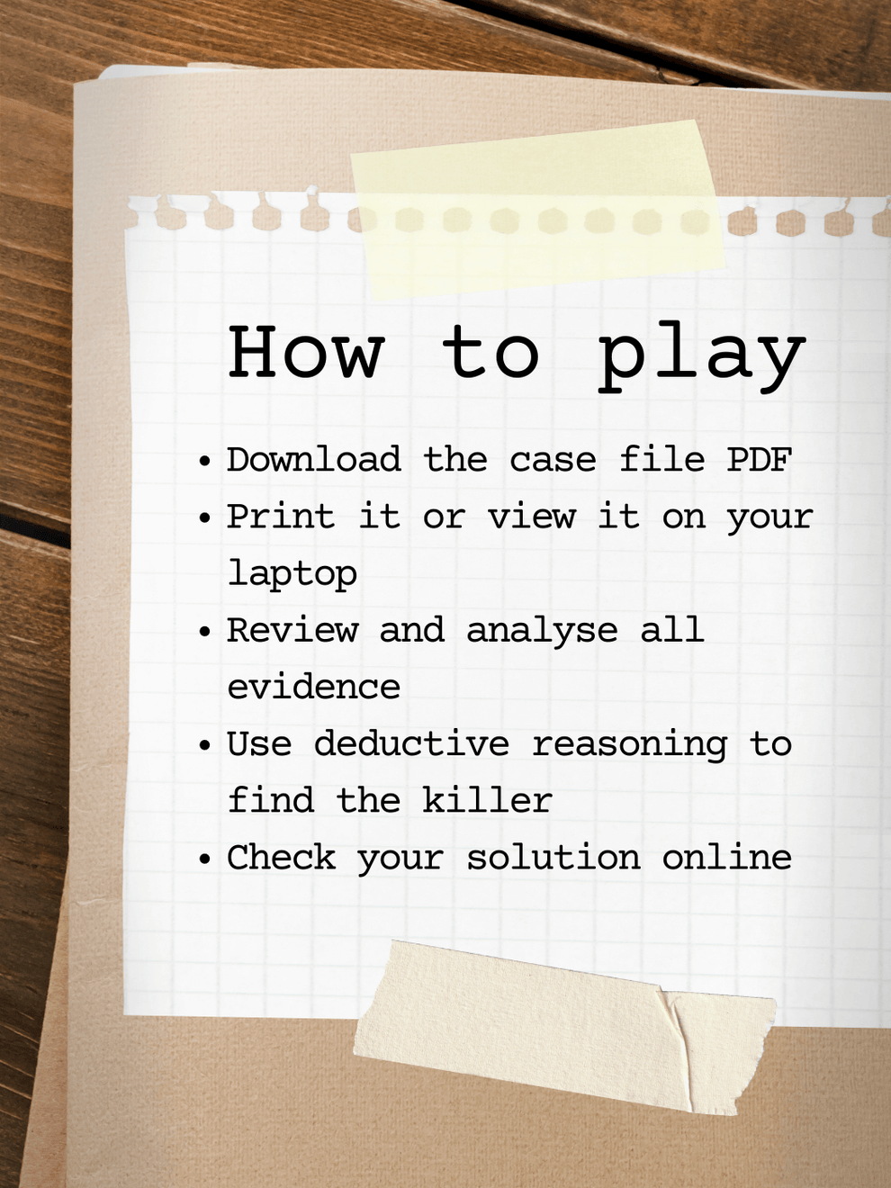 'Cold Case File' Date Night Game – A Twist Of Date