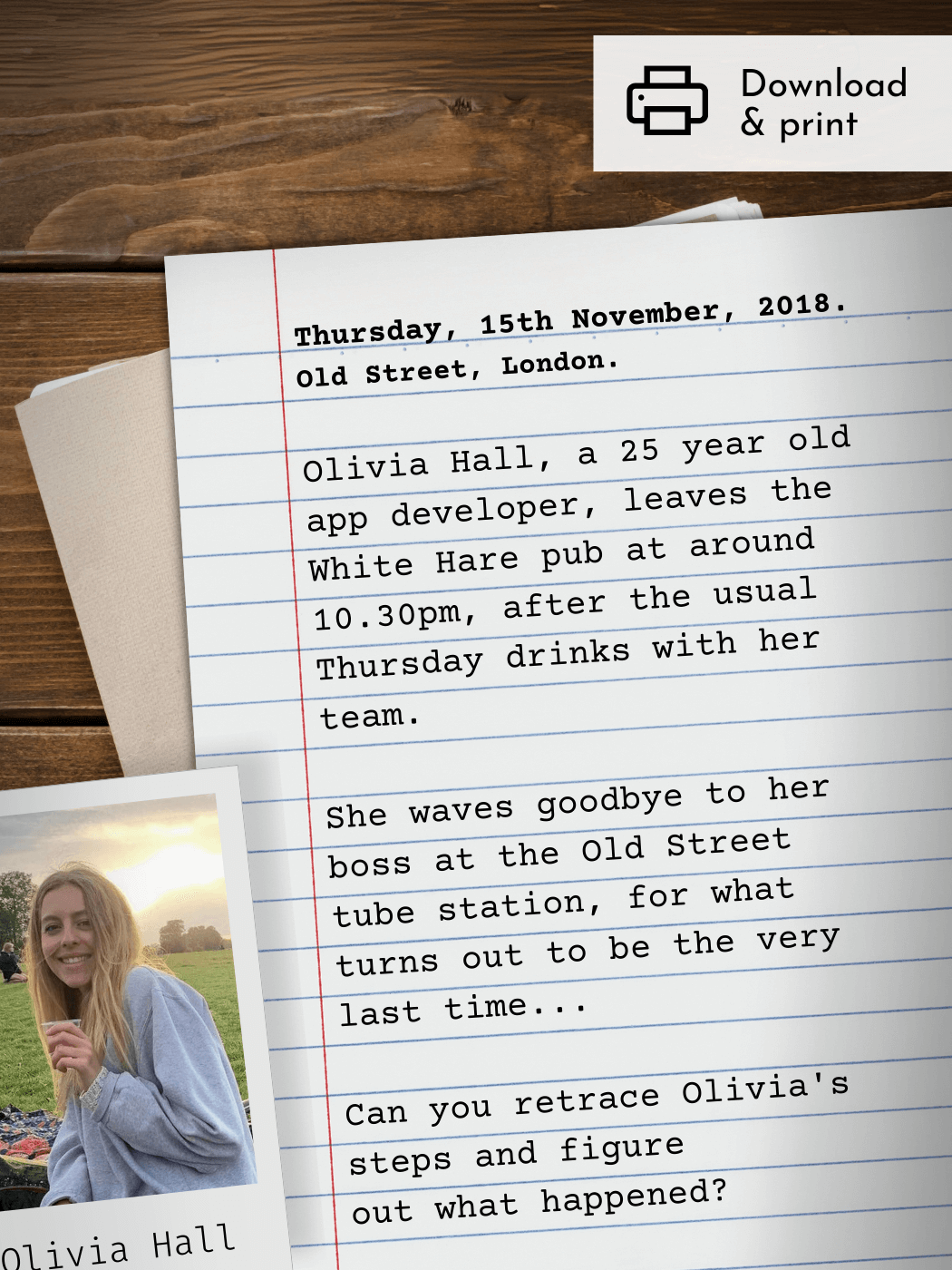 'Cold Case File' Date Night Game – A Twist Of Date